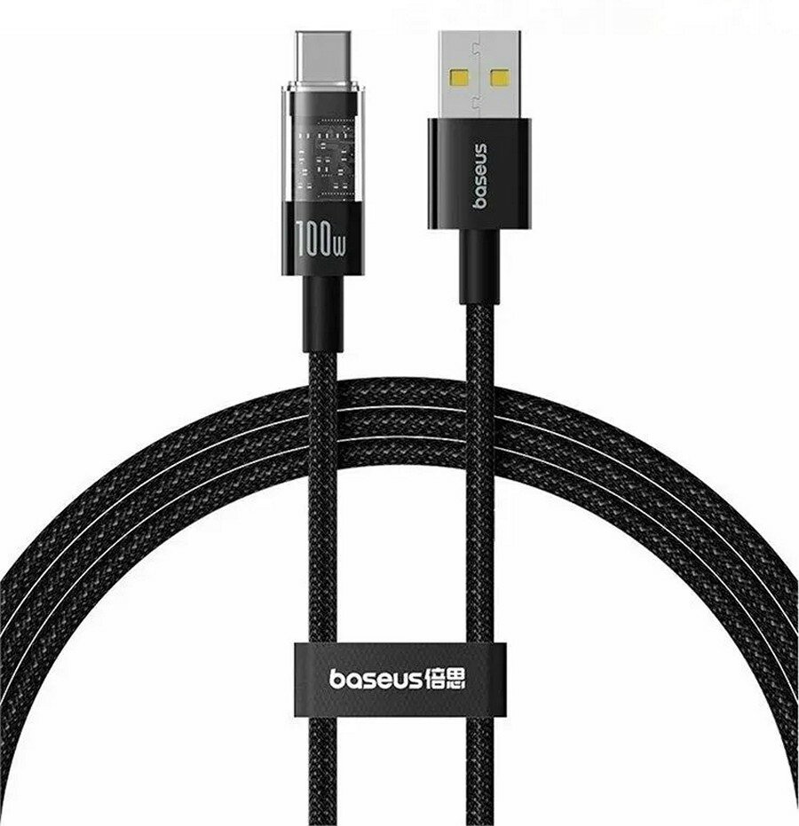 Кабель Baseus P10373002111-01 Gem Fast-Charging Data Cable USB to USB-C 100W 2m Cluster Black