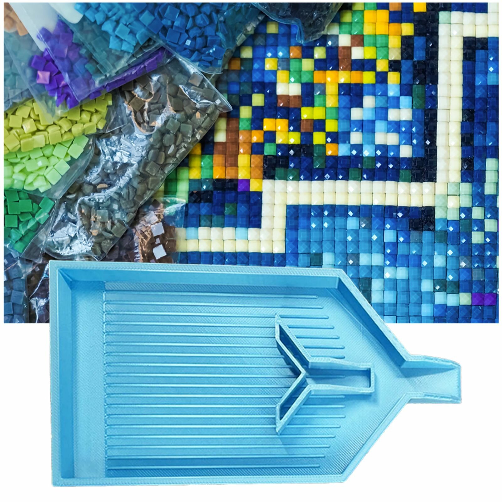 Лотки для алмазной мозаики, 2 шт, пластиковые Y-образные, закрытая система хранения