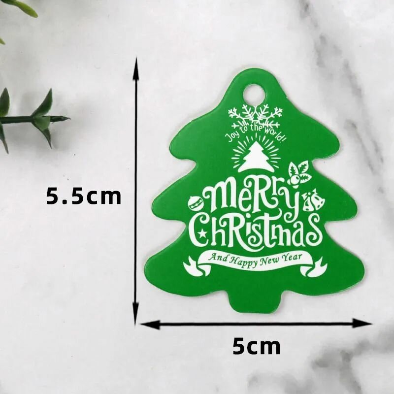 Новогодние бирки для подарков с пожеланиями, 50 шт. для украшение упаковки.