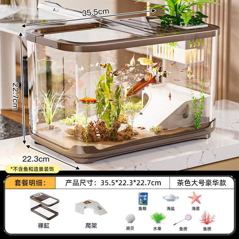 Аквариум высокого разрешения для дома, аквариум для черепах, прозрачный аквариум, прямые поставки от производителя, для гостиной, балкона, ландшафтного дизайна, небольшой экологический аквариум