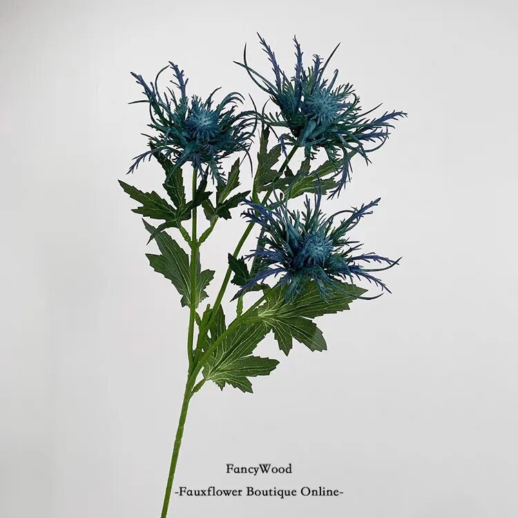 Искусственные цветы Sea Holly, синий, 3 головки