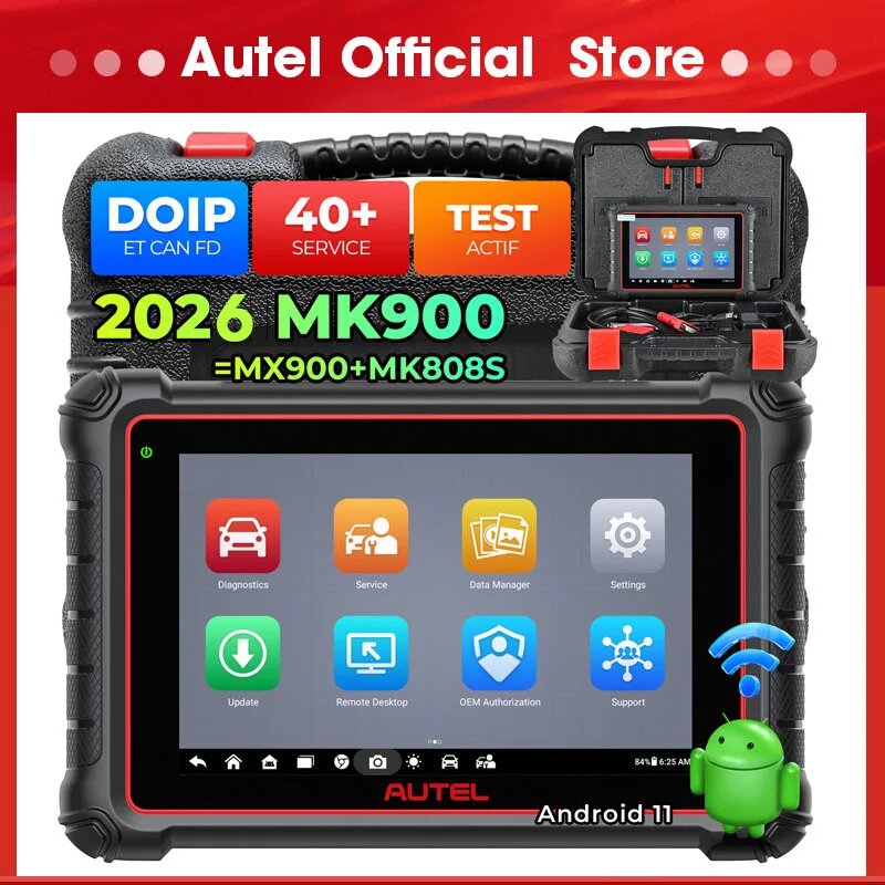Autel MaxiCOM MK900 Диагностические инструменты CAN FD DoIP 8-дюймовый двунаправленный сканер OBD2 Обновление автоматической диагностики MX808S