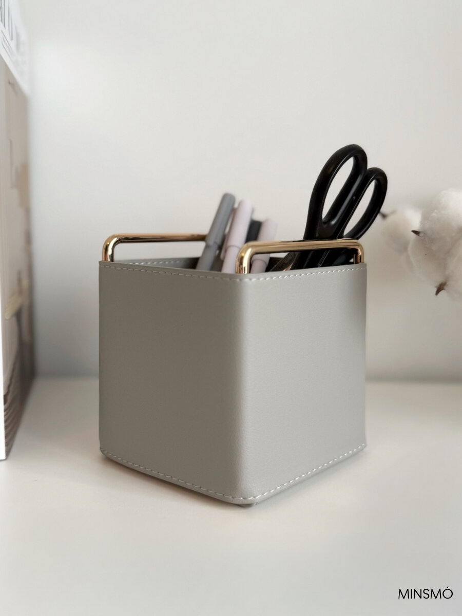 Органайзер настольный для канцелярии, косметики, кистей, цвет серый