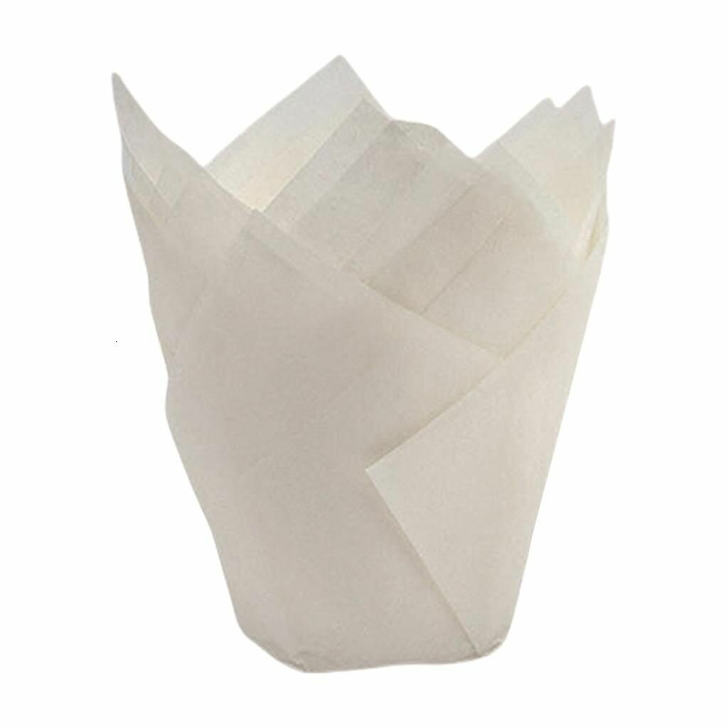 50 шт. Формы для кексов "Тюльпаны", Белый