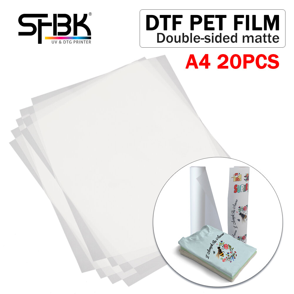 Бумага для переноса DTF PET FILM для принтера A4, двусторонняя матовая, без застревания, подходит для принтеров A3, A4, A2, A1, L1800, L805, оригинальный DTF принтер