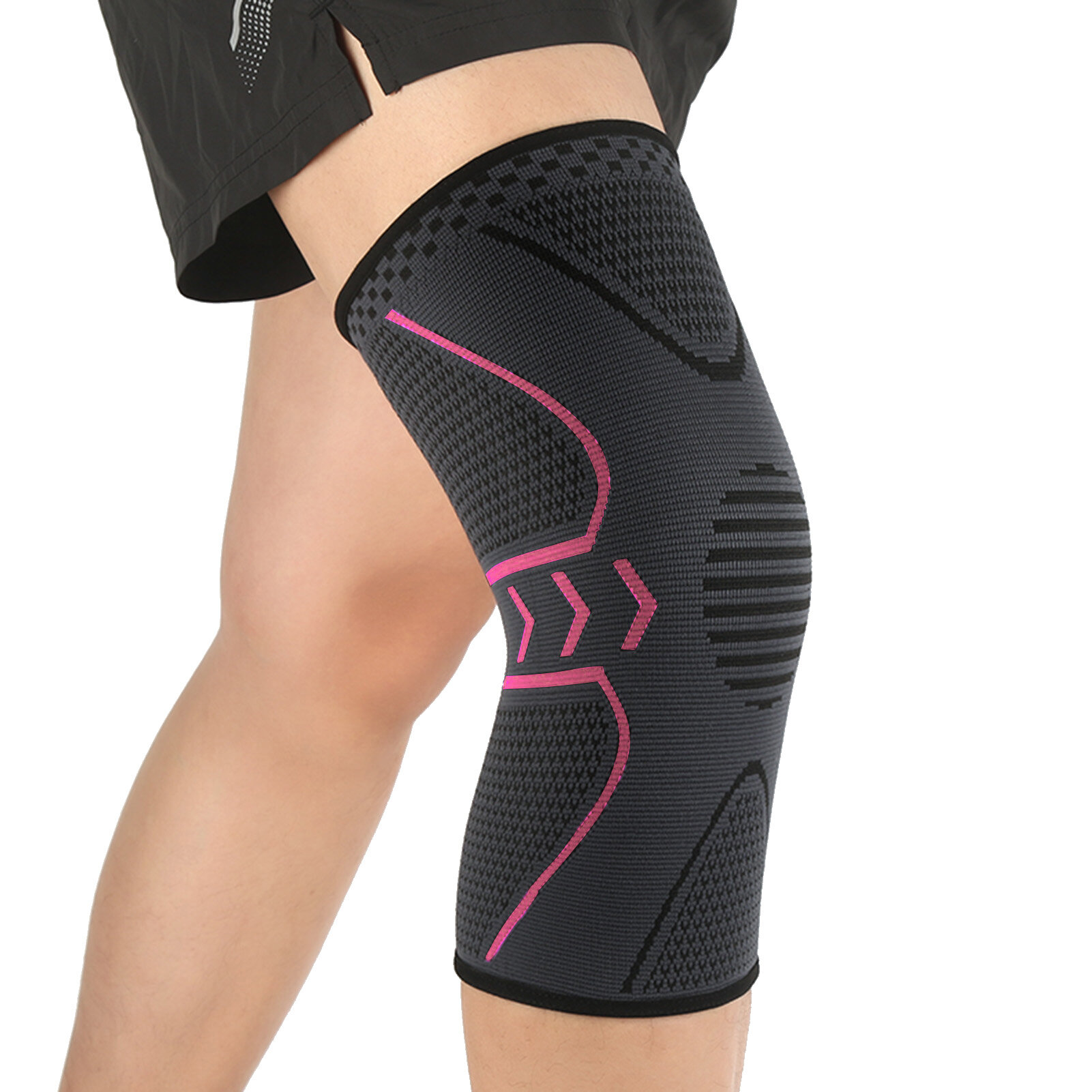Накладка на колено для спорта, коленочная манжета для поддержки сустава при тренировках, беге, походах, для взрослых, унисекс, цвета: серый, зеленый, синий, розовый, красный, материал: нейлон, спандекс, силикон, тип узора: панно, стиль: спортивный, вес: