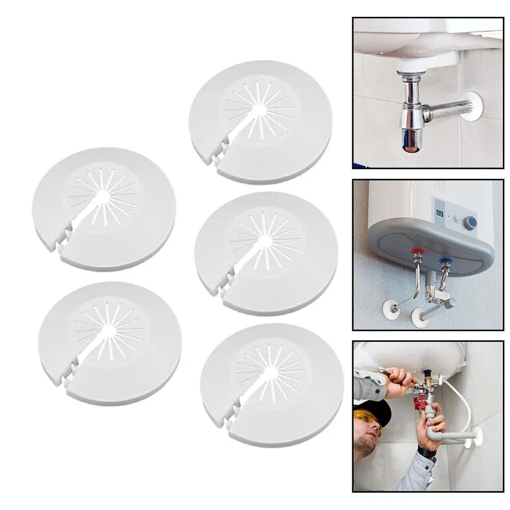 OZ-UVBZ Комплект из 5 деталей для облицовки радиаторной трубы в ванной комнате 0,59" - 1,1" (15-28 мм)