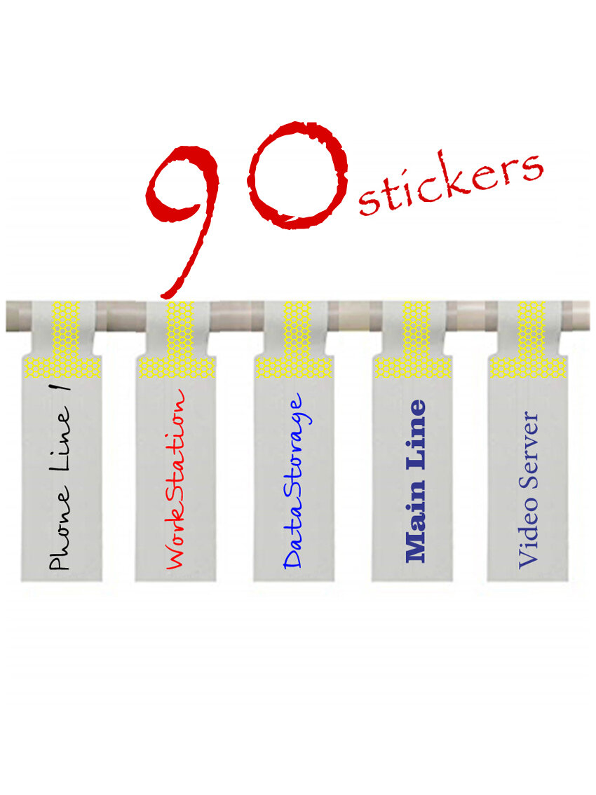 Самоклеящиеся этикетки для маркировки кабелей.