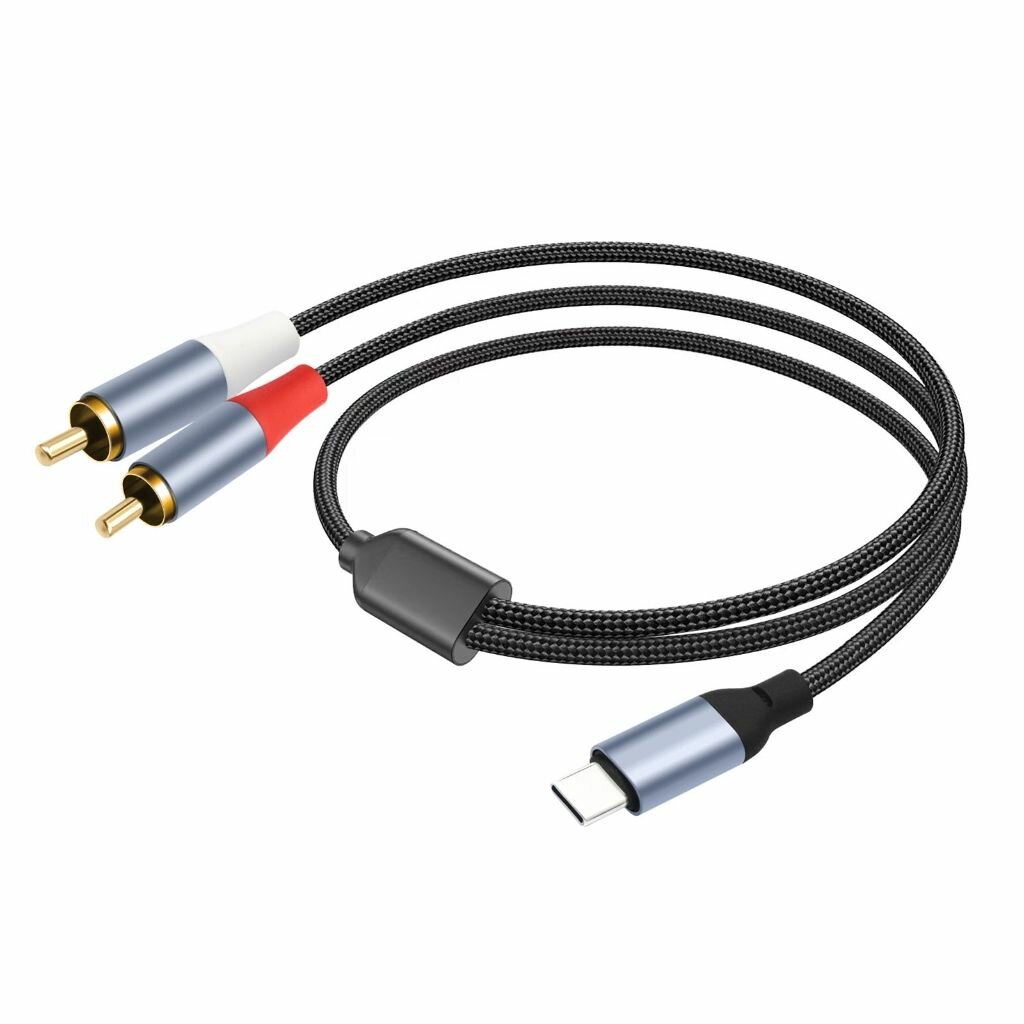 Кабель для декодирования звука с разъемом TYPE C на двойной разъем RCA-2 м
