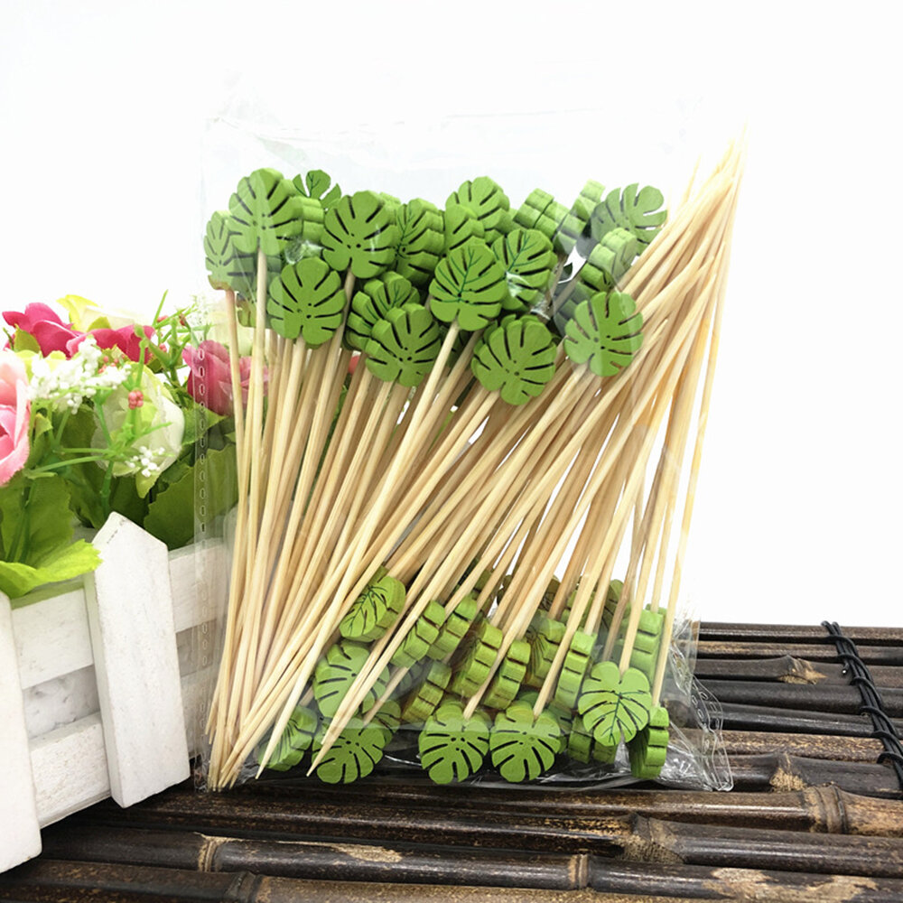 100 Пакетов Коктейльные Палочки 4.7 дюйма Фруктовые Палочки Бамбуковые Зубочистки для Свадьбы Дня Рождения Вечеринки Пляжные Принадлежности Розовый Многоцветный 1# Многоцветный 2# Многоцветный 3# Многоцветный 4# Многоцветный 5# Многоцветный 6#