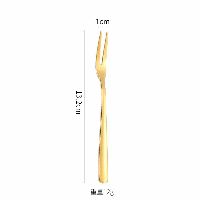 Толстая вилка для фруктов из нержавеющей стали 304, креативная Золотая вилка с титановым покрытием, десерт, лунный