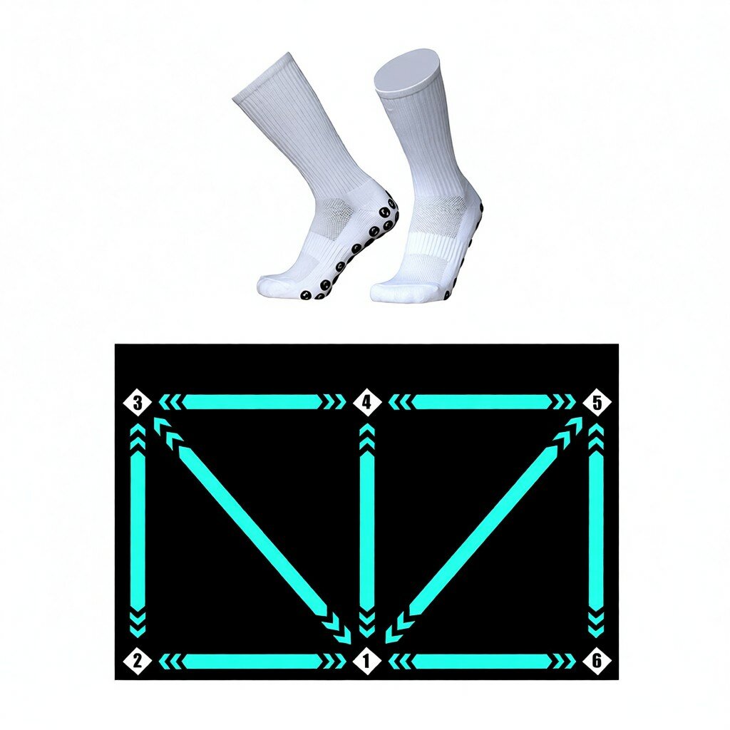 Коврик для тренировки футбола Anti-Slip для навыков, тренировки дриблинга, для детей и взрослых, Материал резина, Размер коврика 900*600мм/35.4*23.6дюйма, Набор: Только коврик/Набор A(Коврик+Носки)/Набор B(Коврик+Мяч футболный размер 4+Насос+Сумка для