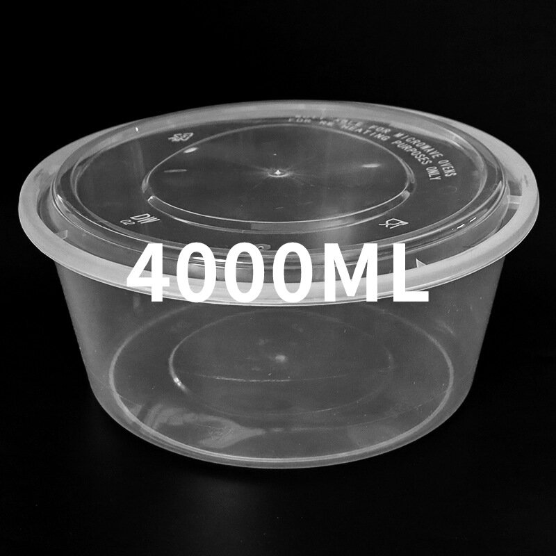 Одноразовая коробка для устриц на вынос, ланч-бокс, коробка для маринованной рыбы, черная прозрачная пластиковая посуда, круглая большая миска