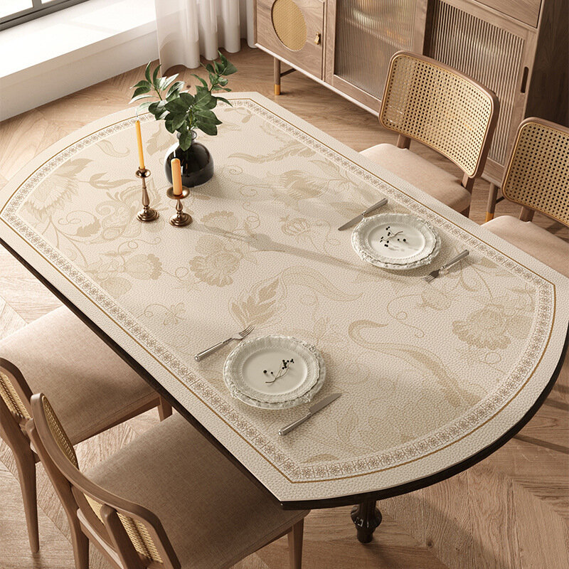 Овальный коврик для стола, роскошная высококачественная скатерть, водонепроницаемая, маслостойкая, не требующая стирки, термостойкая, круглая защита для поверхности обеденного стола, коврик для кофейного стола