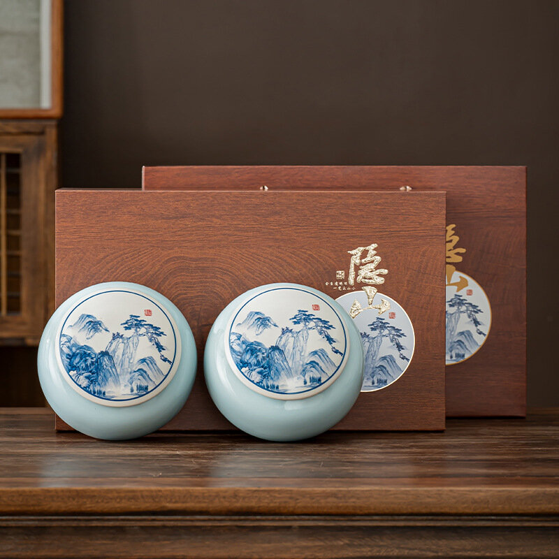 Керамическая чайная банка подарочная коробка пустая коробка для зеленого чая Longjing Biluochun черного чая пустая банка подарочная коробка для подарков с возможностью нанесения логотипа