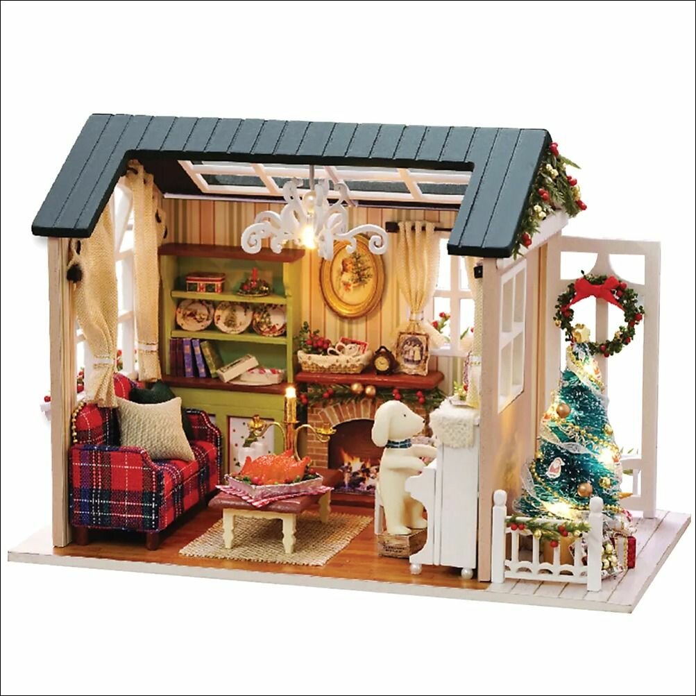 Подарочный интерьерный конструктор DIY House, с деталями, 21x12,5x14,5 см