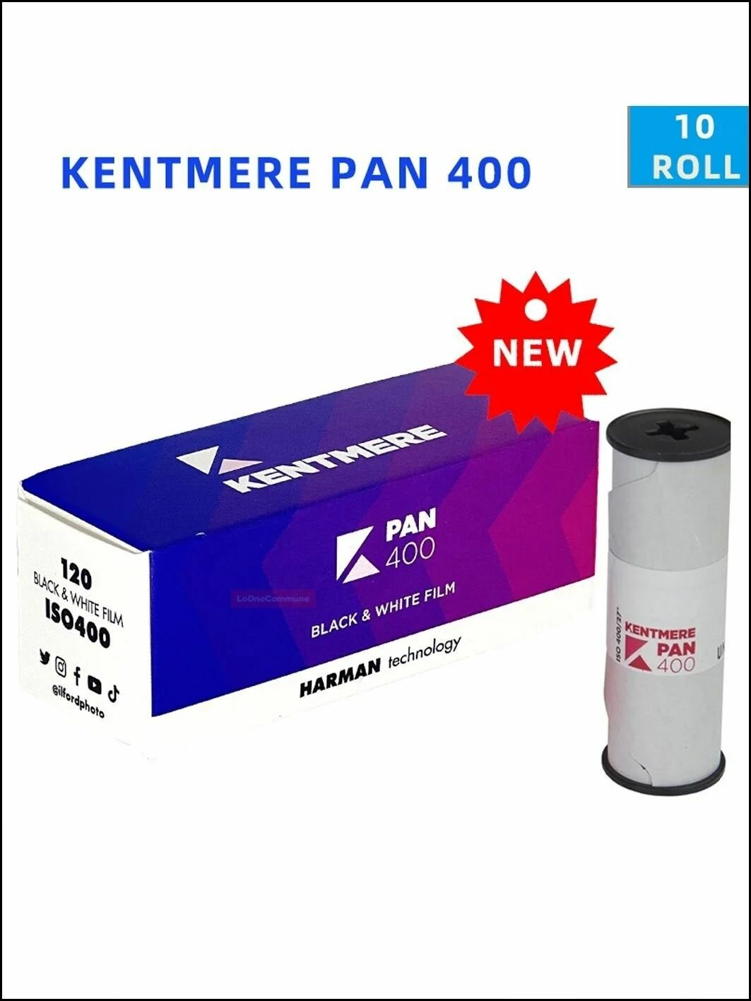 10 Rolls Kentmere PAN400 120 черно-белая пленка