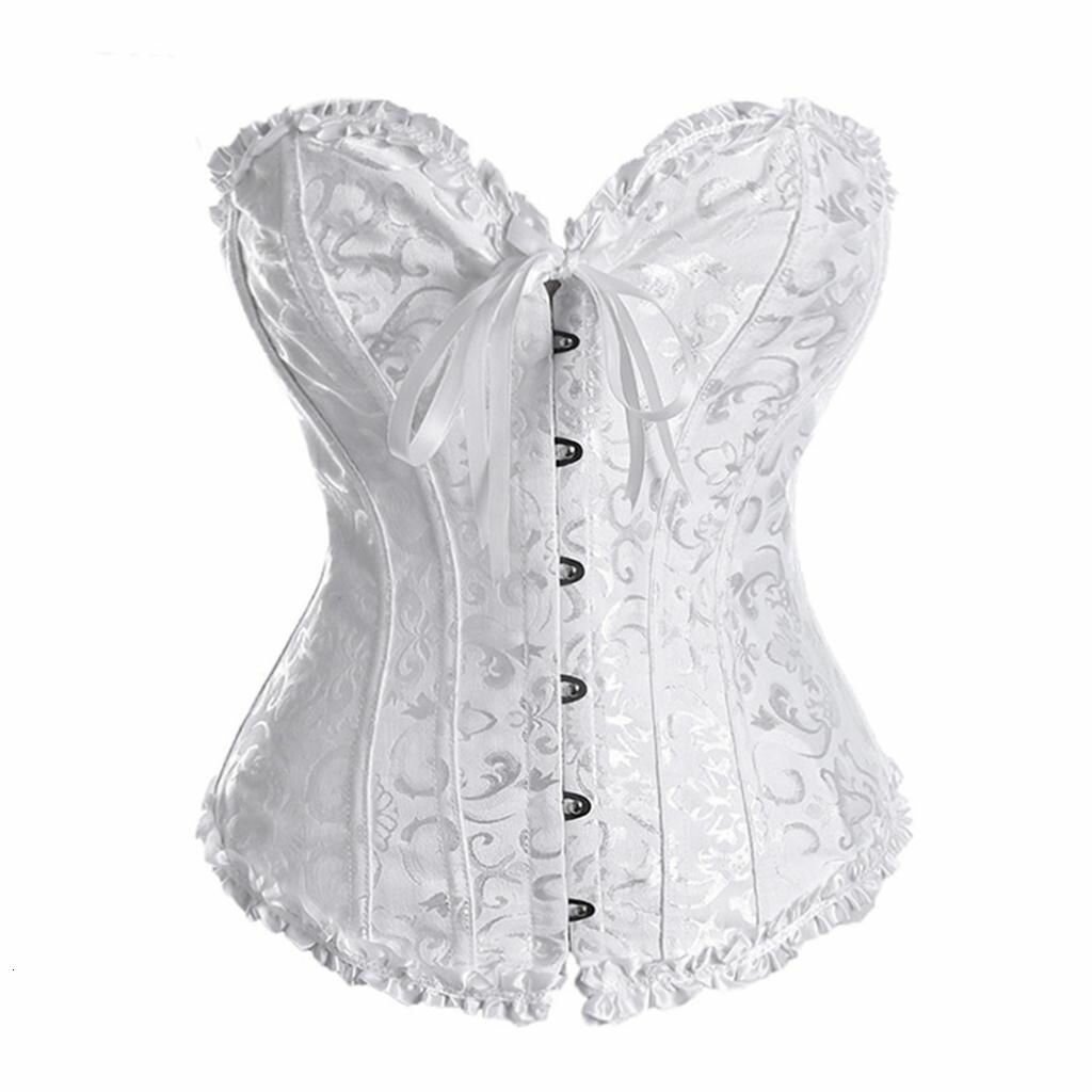 Ретро готический корсет с регулируемыми шнуровками, Белый - M