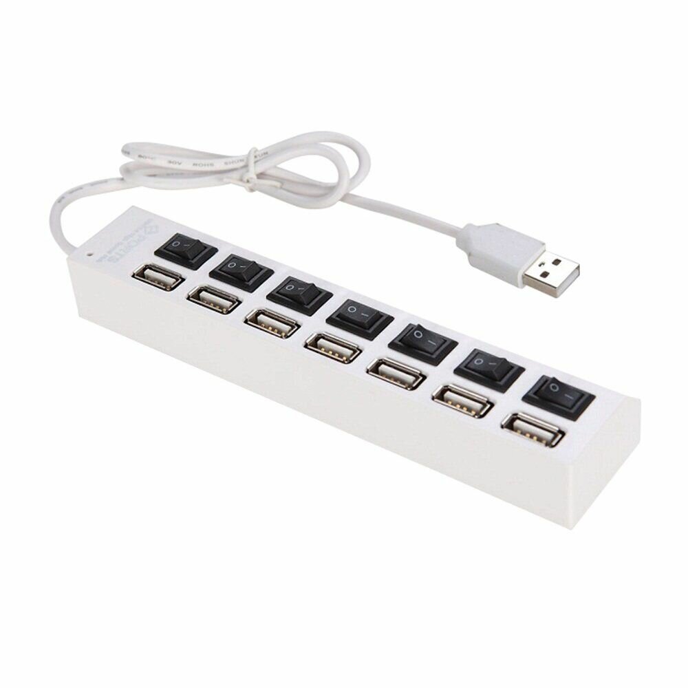 7-портовый разветвитель USB-концентратора с переключателями включения/выключения