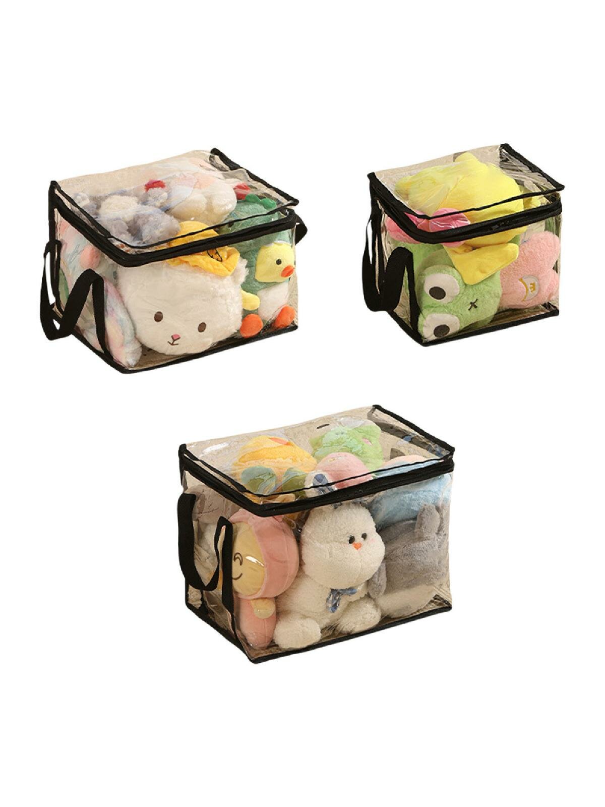 Практичные сменные прозрачные коробки для игрушек, сумки на молнии для хранения в шкафу в классе