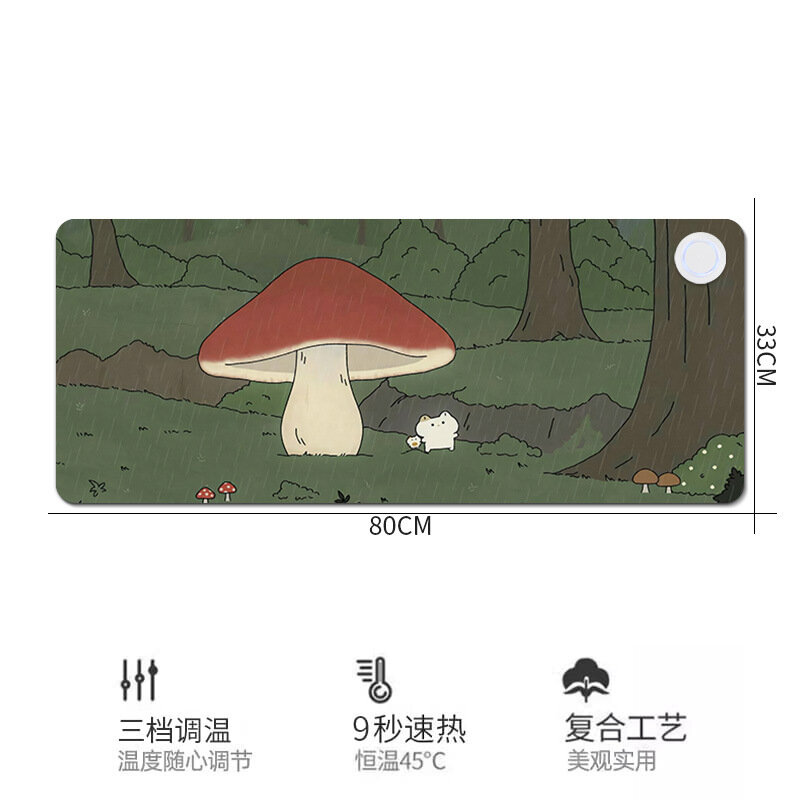 Нагреваемая мышь, коврик для стола с подогревом, интеллектуальный таймер постоянной температуры, офисный коврик из PU кожи, водонепроницаемый, подогреватель для рук, оптовая продажа