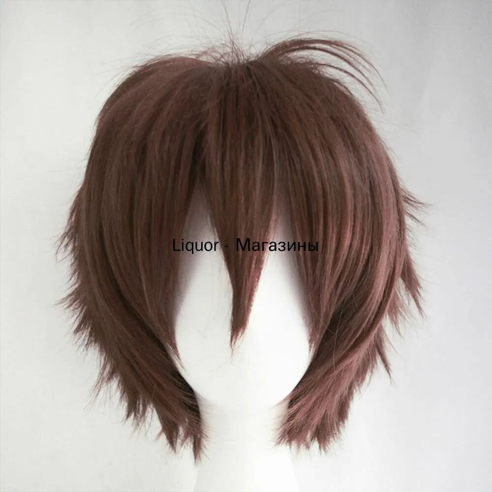 Короткий парик для косплея аниме на Хэллоуин - темно коричневый