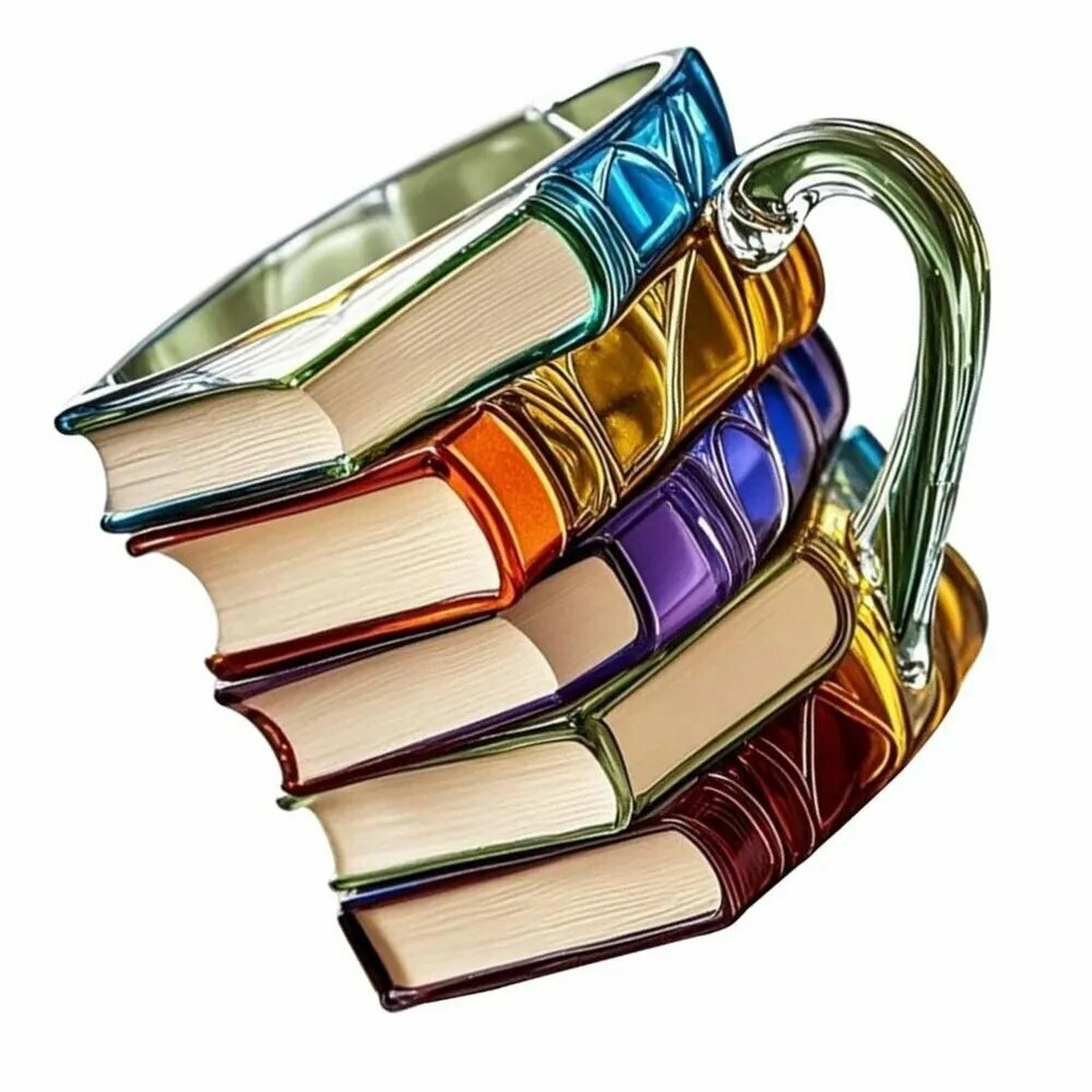 Кружка кофейная "3D-книга", 450мл, ручная работа, ударопрочные смолы, 1шт