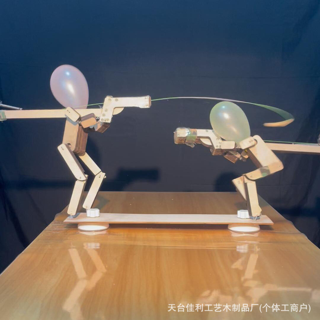 Деревянная интерактивная кукла, ручная работа, деревянный человечек, игра в борьбу с воздушными шарами, игрушка для двух игроков