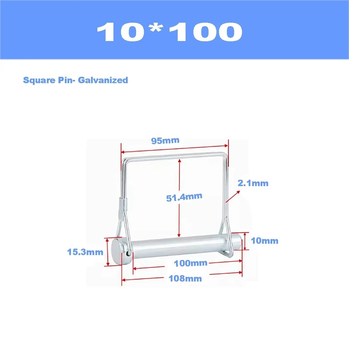 Соединительный штифт D-образный крючок Сталь M4 M5 M6 M8 M9.5 Быстрозапирающийся фиксатор Прицеп Грузовик Велосипедная коляска Лодка RV Защелка