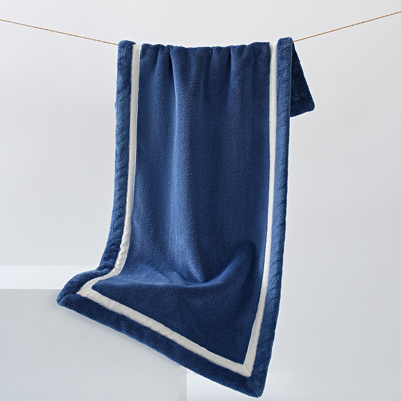 Коралловое бархатное полотенце 40*80 утолщение, полотенце для впитывания воды, сухое полотенце темно-синий_Полотенце