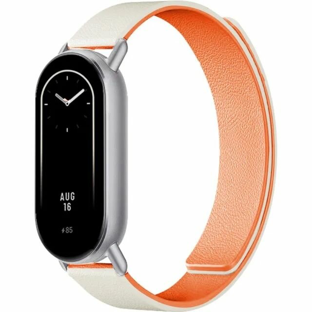 Ремешок для часов Xiaomi Mi Band 8/9/10 силиконовый магнитный, светло-бежевый