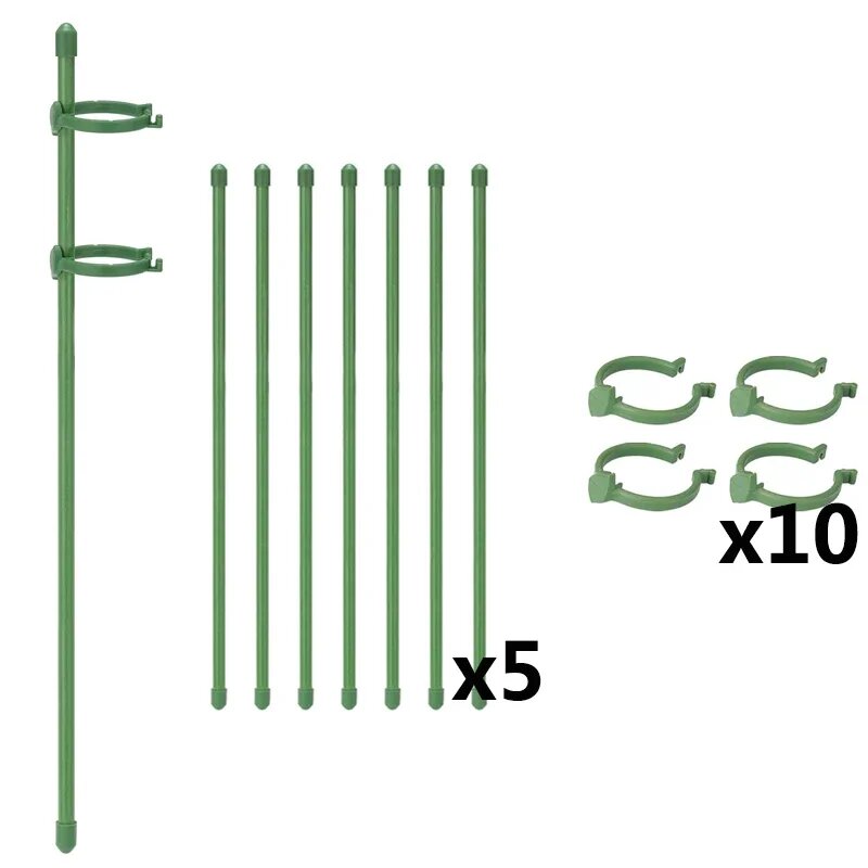 15 шт. регулируемых опорных колышков для растений, садовые опоры для цветов, кольца-опоры для растений, для цветов, томатов, овощей