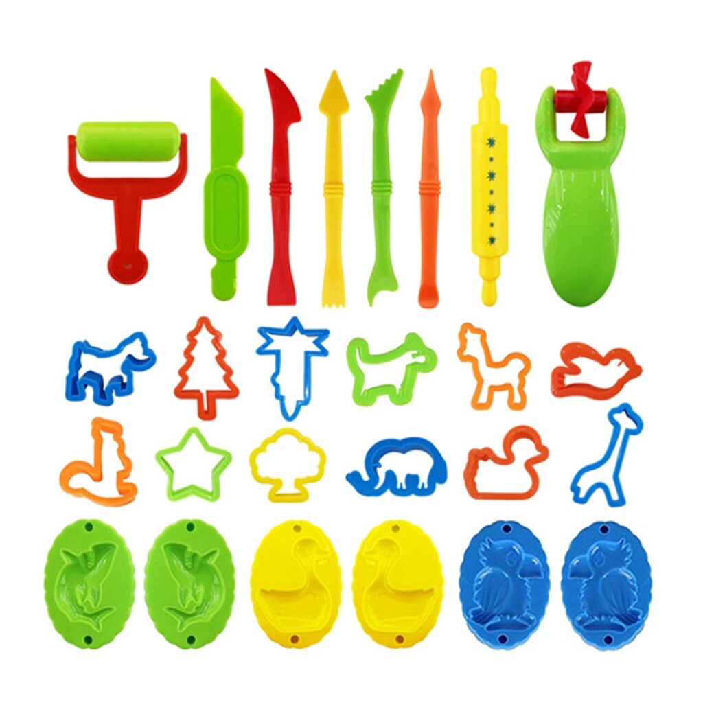 Набор форм для лепки из глины детская игрушка-тюлень diy резиновый цветной глиняный инструмент-набор из 26 частей CN003A