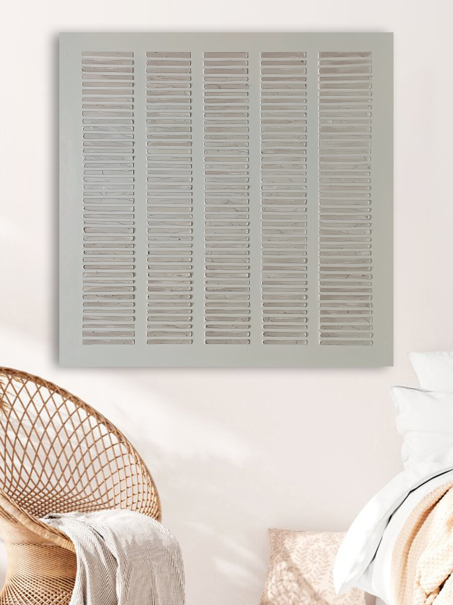 Картина на стену - "Абстрактный минимализм с эффектом 3D, бетон, штукатурка (картина плоская печать на холсте)" , 60х60 см.