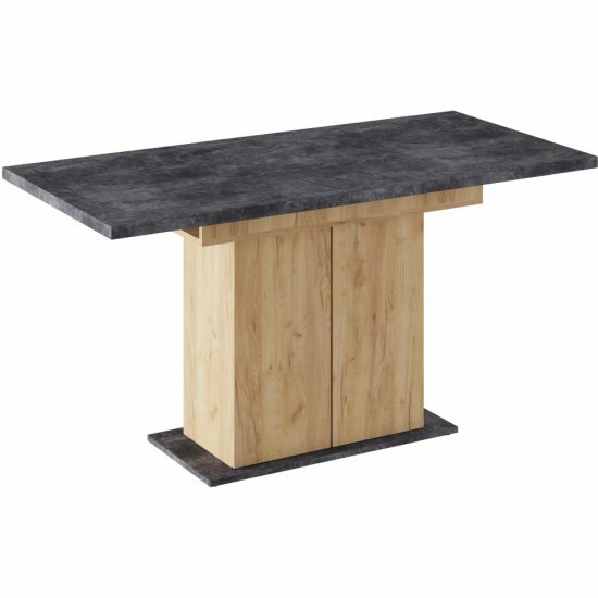 Стол деревянный Woodville Carla крафт золотой / цемент темный