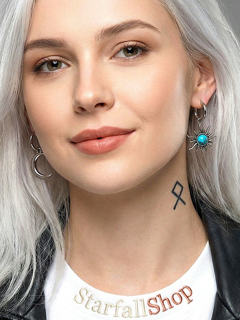 Серьги-трансформеры, славянский оберег, искусственный камень