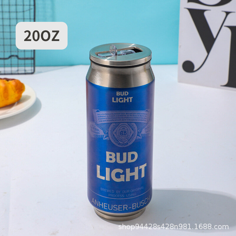 Креативная изолированная кружка в виде банки кока-колы, нержавеющая сталь, легко открывающаяся кружка, напиток, автомобильная кружка, детская соломинка, оптовая продажа