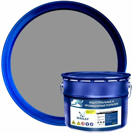 Фасадная краска Мицар АК-124, 10 кг, серая