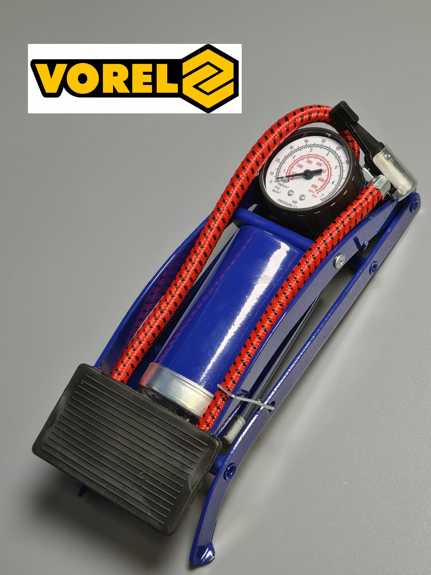 Насос ножной VOREL 82000 с манометром максимальное давление (МПа): 0,3