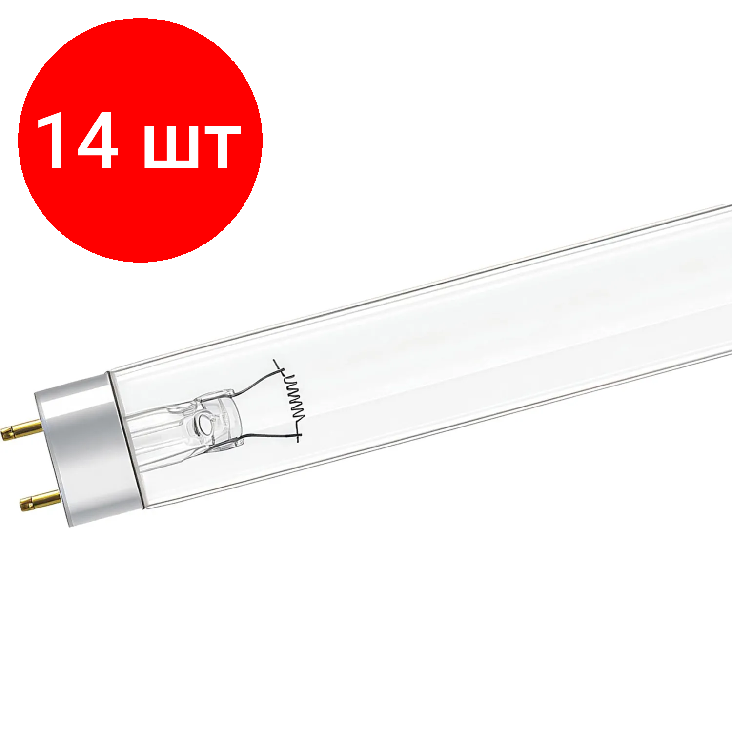 Комплект 14 штук, Лампа бактерицидная ЛСТ 15W T8 G13 d26x438мм б/озона Формула Света