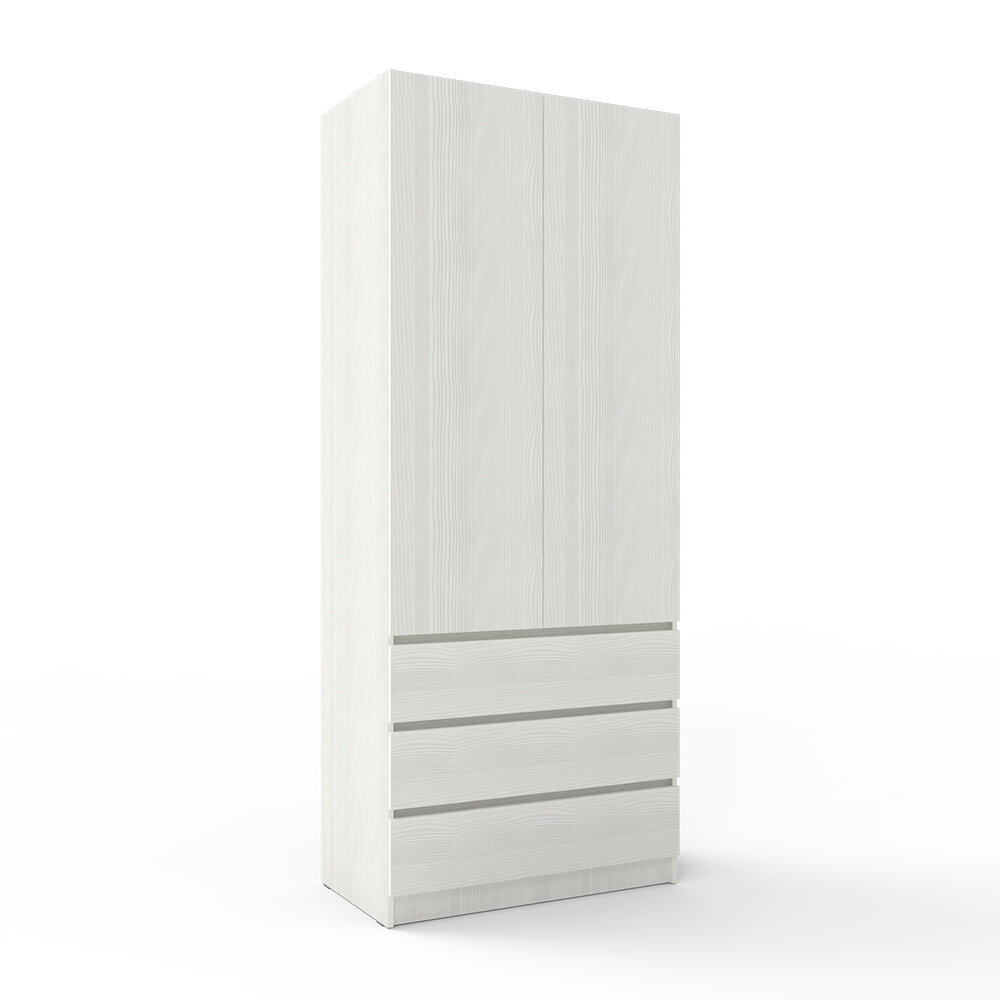 Шкаф распашной КарИВи 9.0 90x220 Белое Дерево