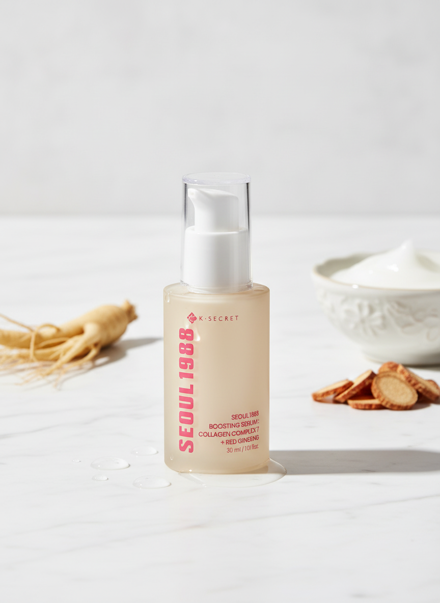 K-Secret / Увлажняющая бустер-сыворотка K-SECRET Seoul 1988 Boosting Serum: Collagen Complex + Red Ginseng, 30 мл