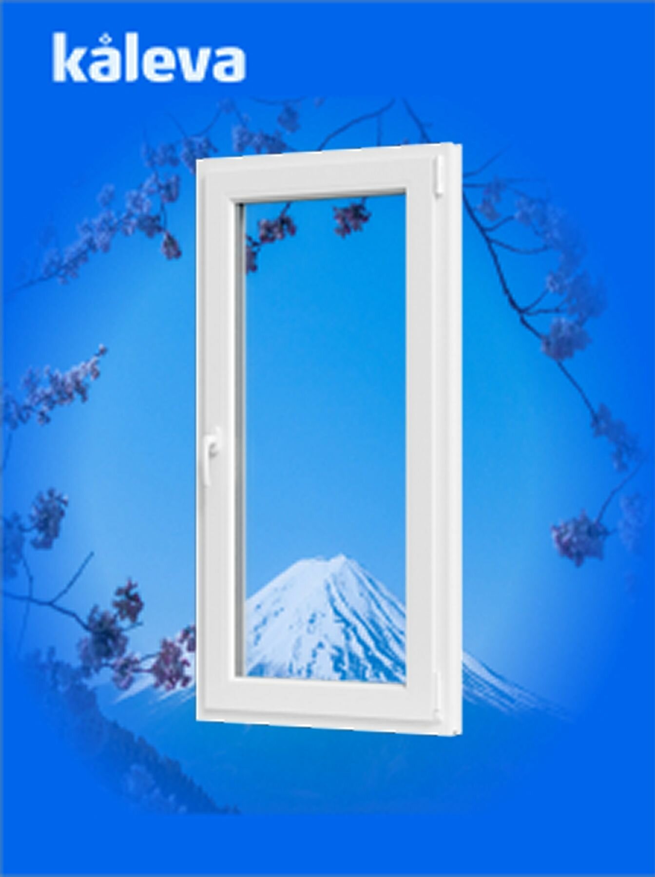 Пластиковое окно Kaleva 130х50 см одностворчатое поворотно-откидное правое двухкамерный энергосберегающий стеклопакет