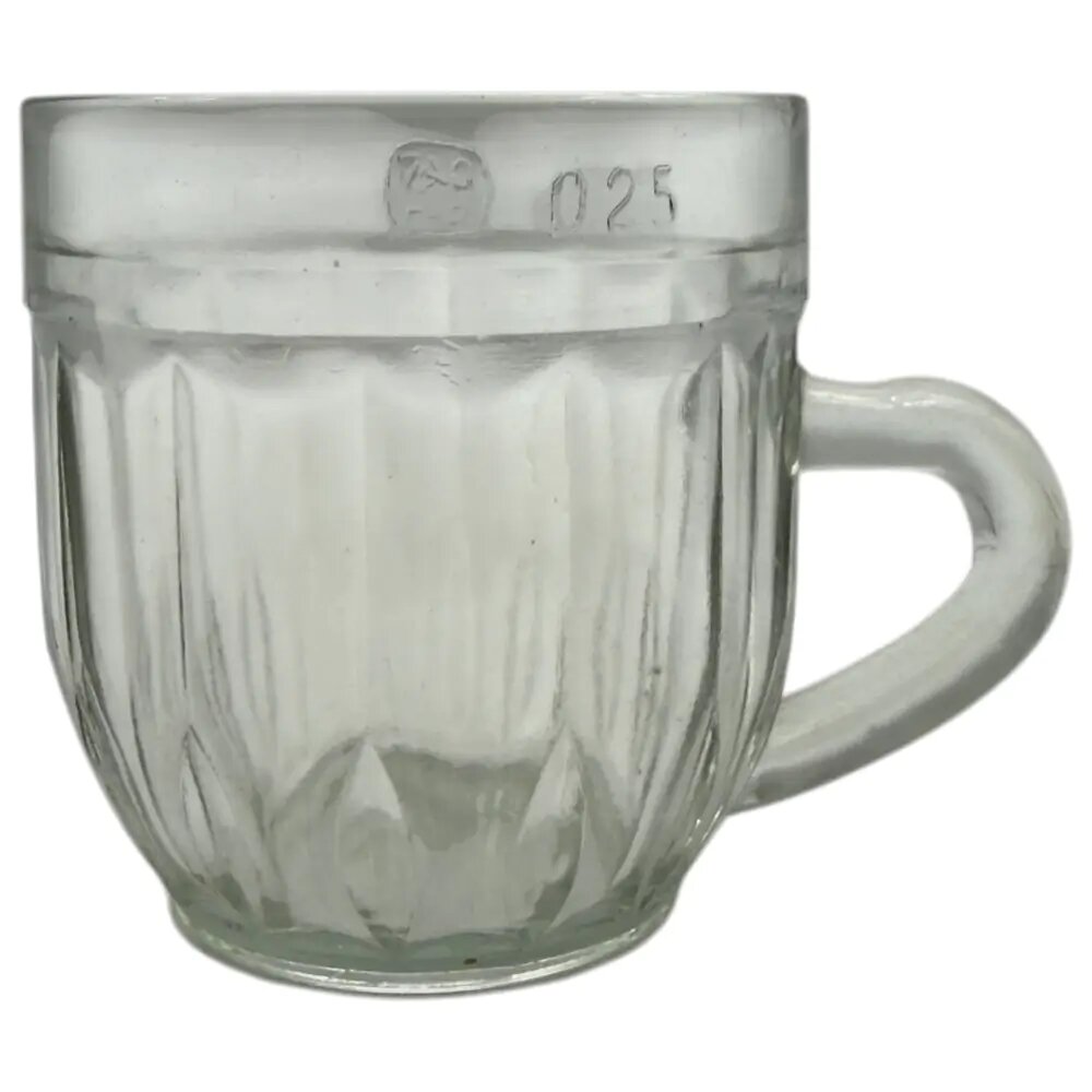 Пивная кружка "Прямые грани 14", 0,25 л, стекло, 1950-1960 г, Артемовский стекольный завод САЗ, СССР