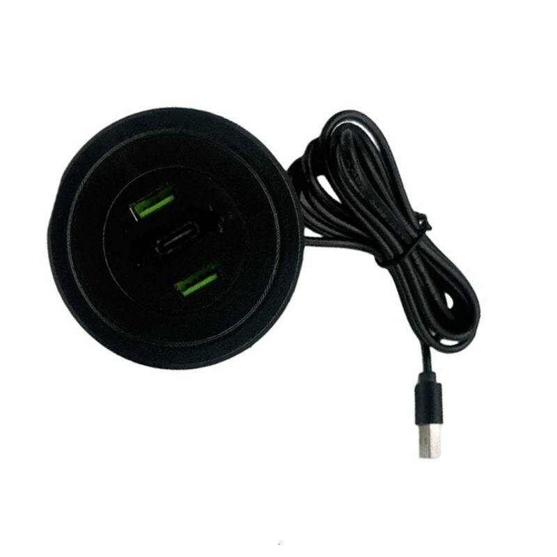 Встраиваемая USB-розетка для стола, Черный