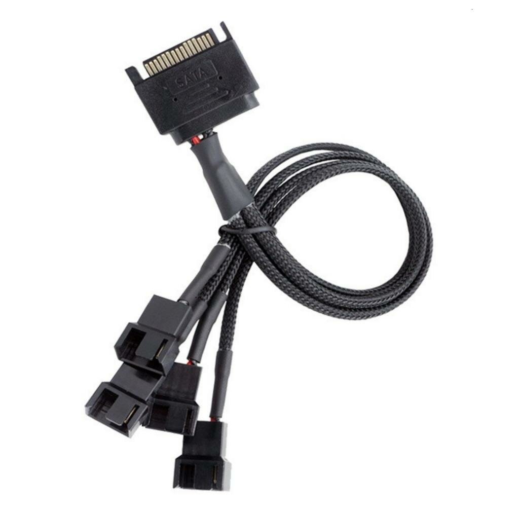 Кабель-разветвитель питания SATAs-4Pin для ПК с оплетенной втулкой высокой плотности.