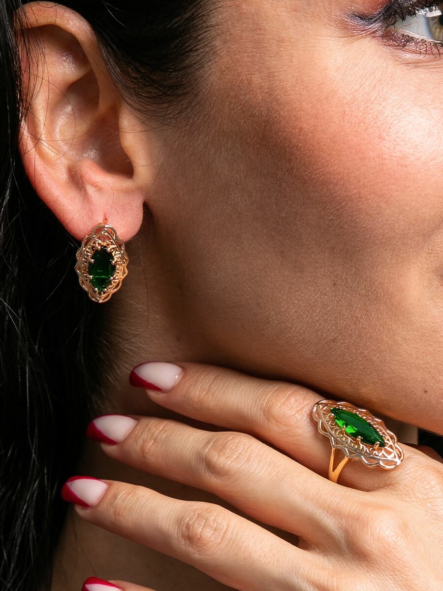 Комплект бижутерии, искусственный камень