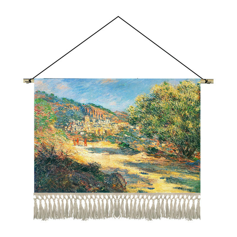 Масляная живопись Пейзаж Декоративный гобелен Фон для гостиной Ткань для стен Подвесная ткань Спальня Прикроватная подвесная картина Ткань