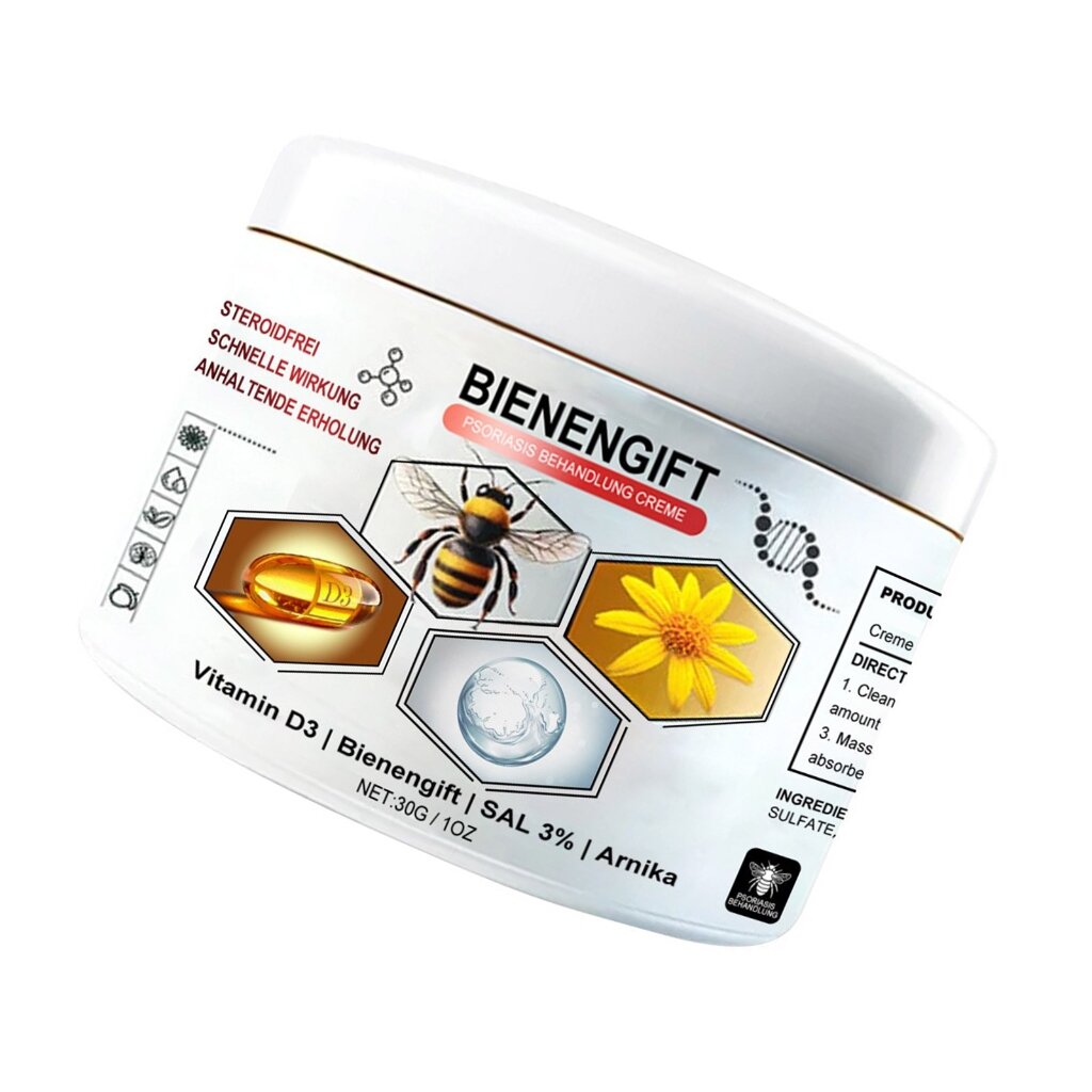 Крем с пчелиным ядом Лечебный крем с пчелиным ядом Питательный крем Увлажняющий крем Увлажняющий крем Легко наносится