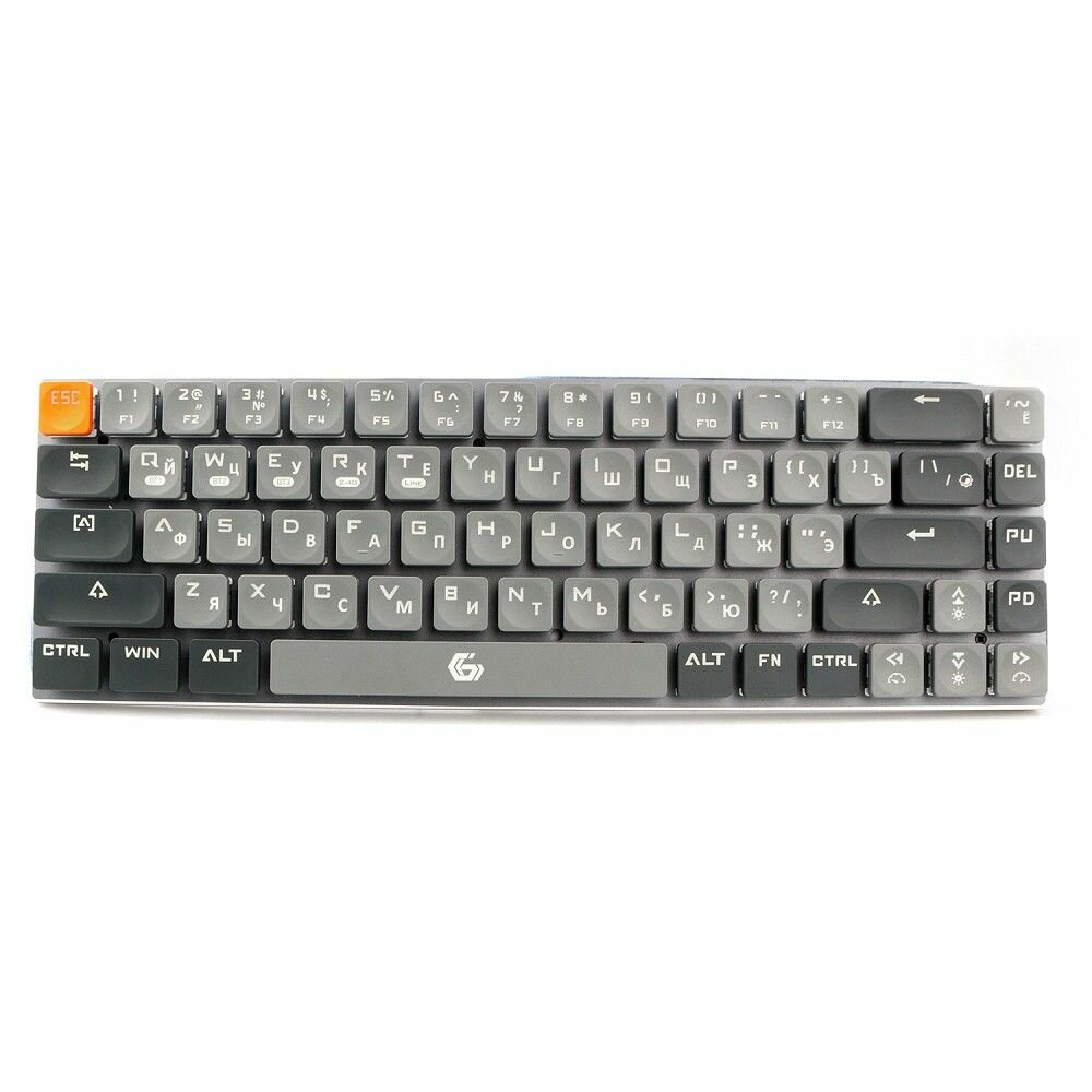 Gembird Клавиатура беспроводная KBW - 7, 68кл, Rainbow, синие свитчи, BT 5.0 2.4 USB, серая